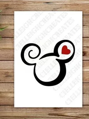 Hand Crafted | Other | 2 For 2 Mickey Mouse Ears Heart Vinyl Decal ...